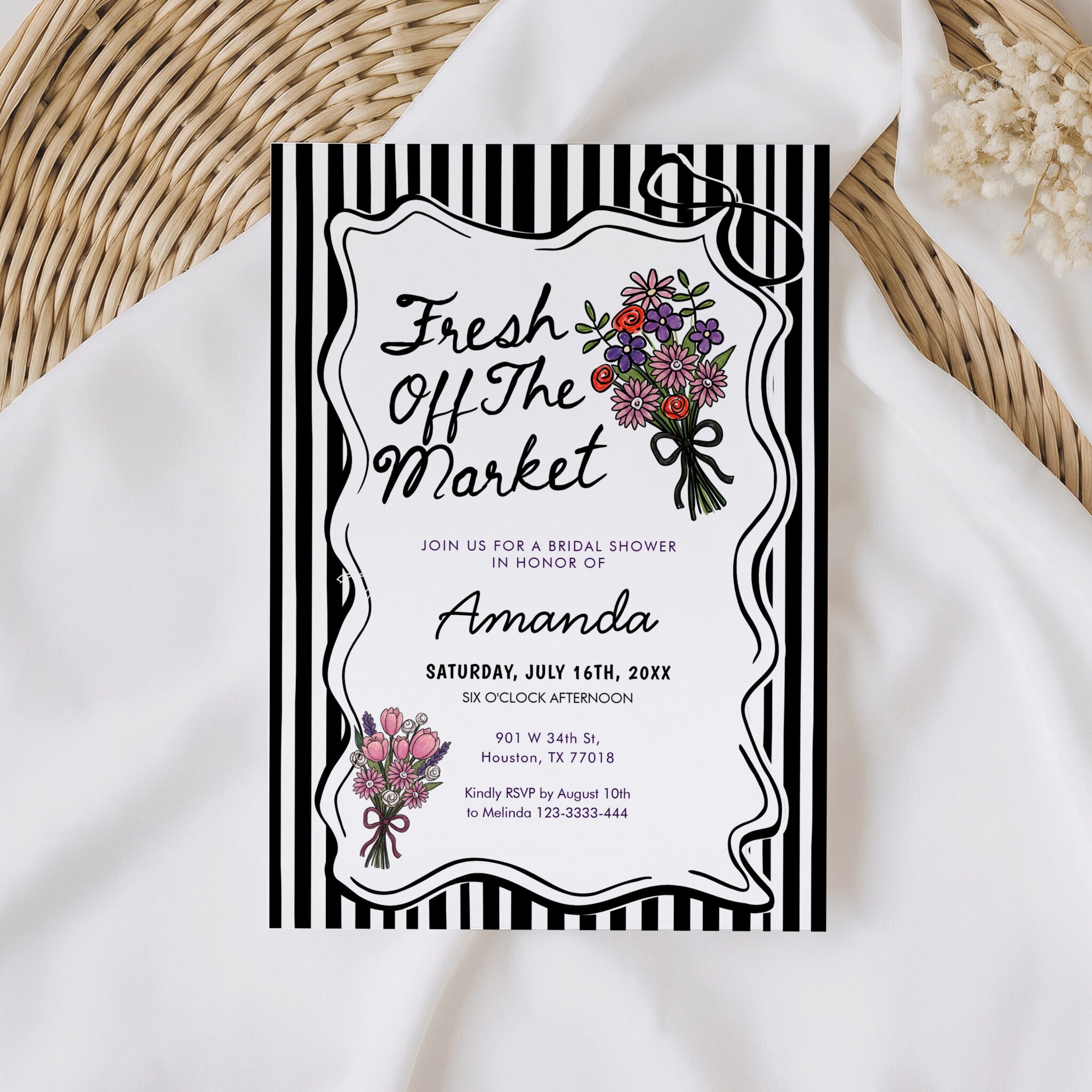 Fresh Off the Market Bridal Shower Invitations | Jolly Invites